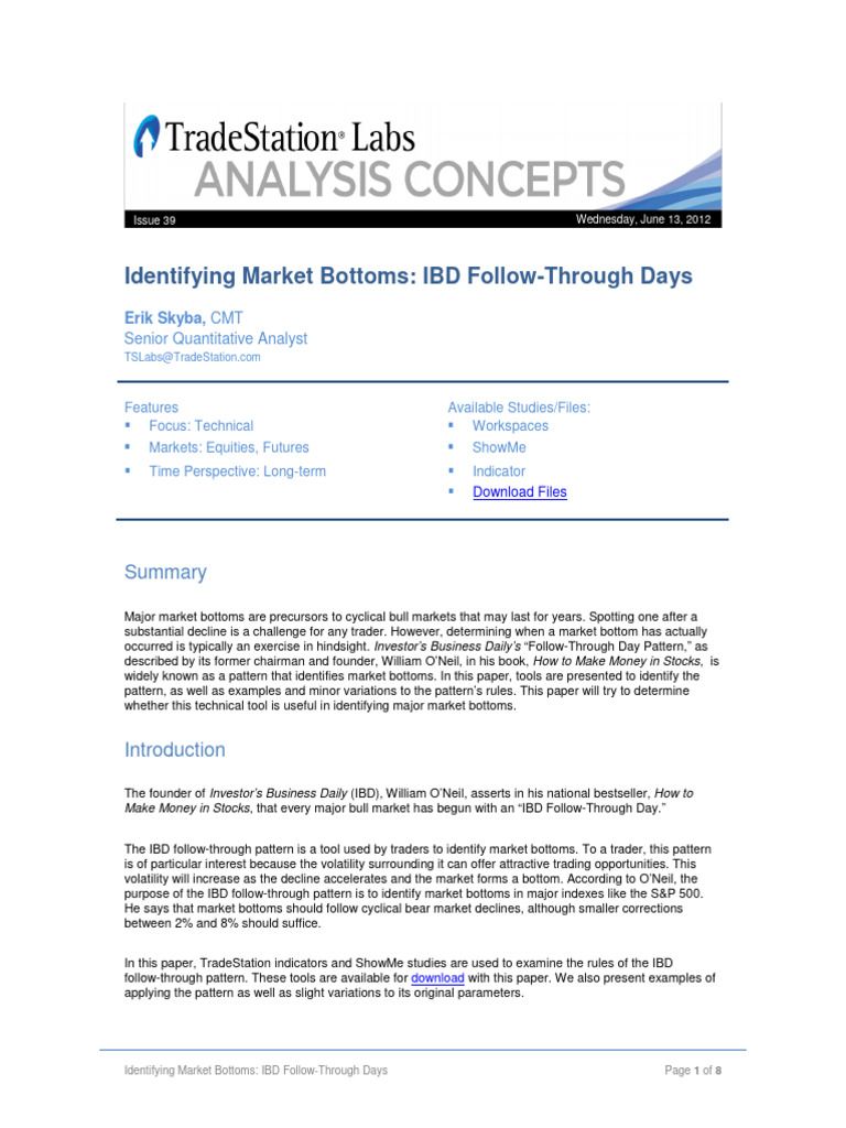 Identifying Market Bottoms | PDF | Market Trend | Stocks