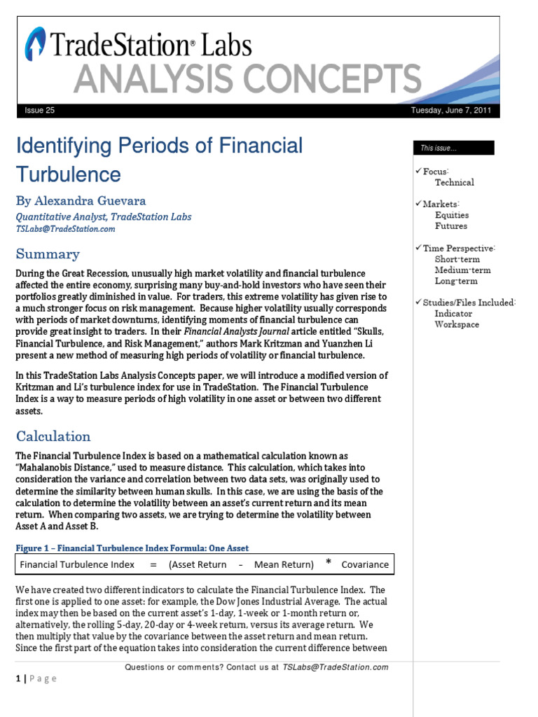 Identifying Periods of Financial Turbulence | PDF | Vix | Financial Markets