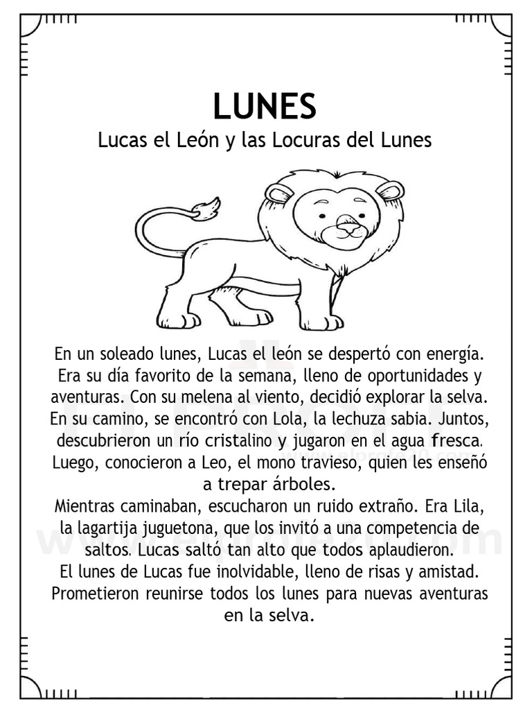 Cuentos Cortos de los Días de la Semana | PDF