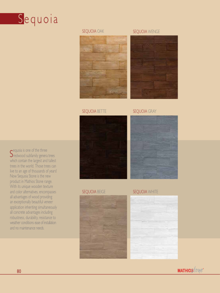 Sequoia Stone: Durable Wood-Look Veneer | PDF