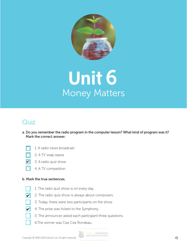 Intermediate_2_Workbook_Unit-6 | PDF | Prices | Money