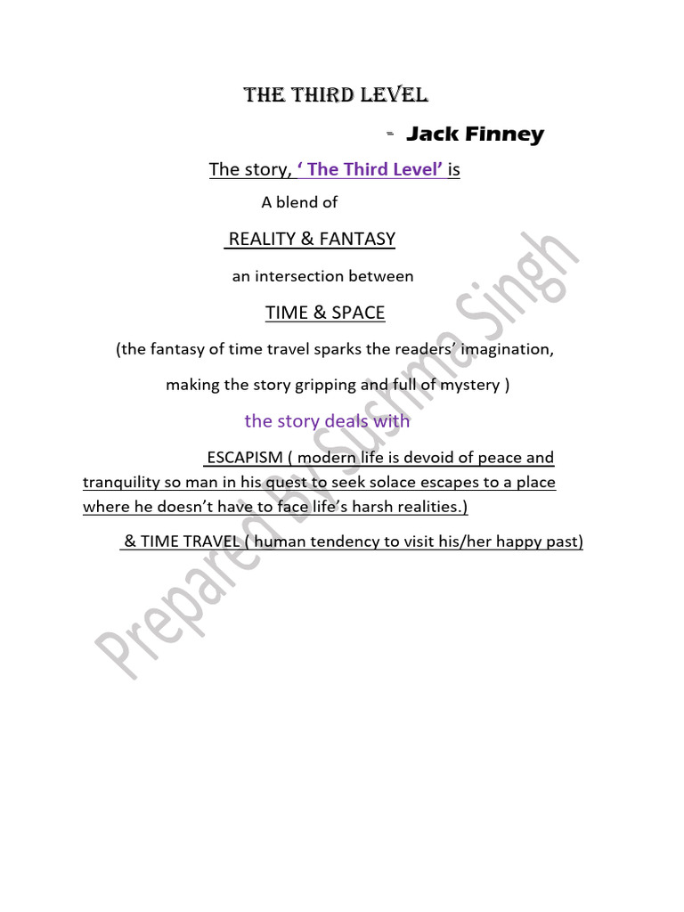 Key Concepts of ' The Third Level' | PDF