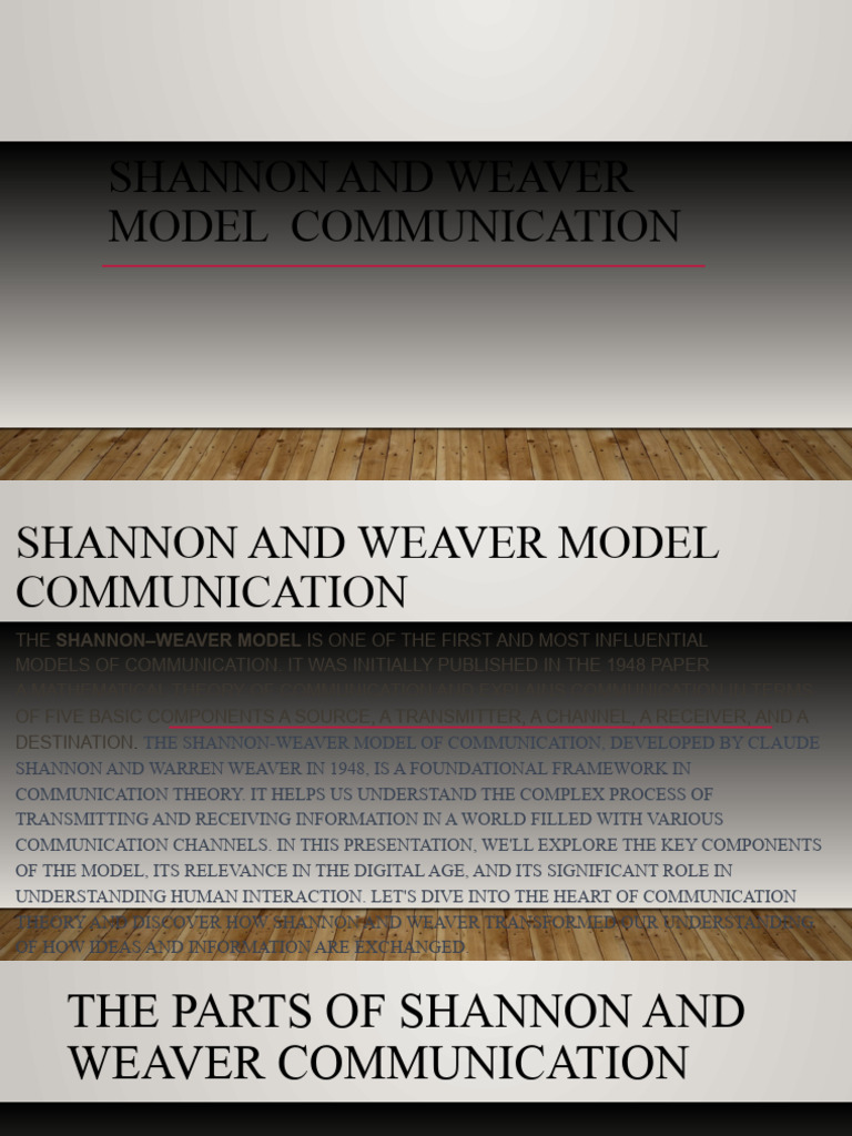 Shannon and Weaver Model Communication | PDF | Communication | Information