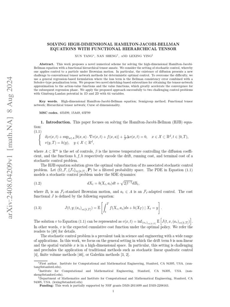 Solving High-Dimensional Hamilton-Jacobi-Bellman Equations With ... Solving High-Dimensional Hamilton-Jacobi-Bellman Equations With ...