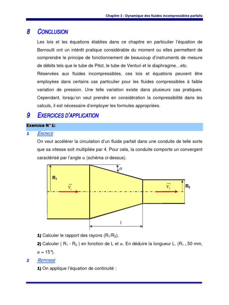 TD Sur La Dynamique Des Fluides Ecam | PDF | Dynamique des fluides | Dynamique (Mécanique)