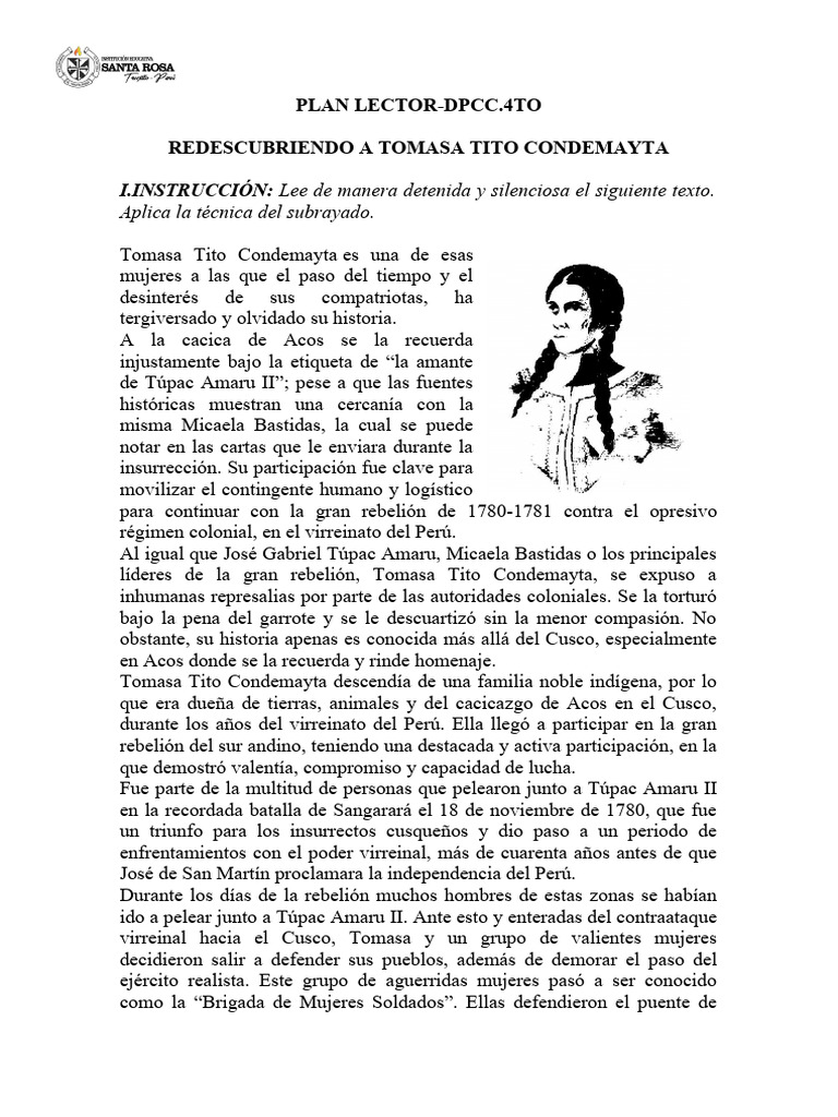 PLAN LECTOR 4TO DPCC | PDF