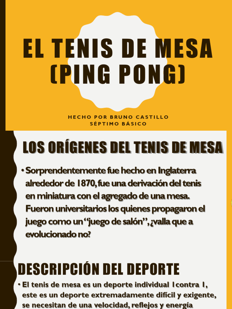 El Tenis de Mesa | PDF | Tenis de mesa