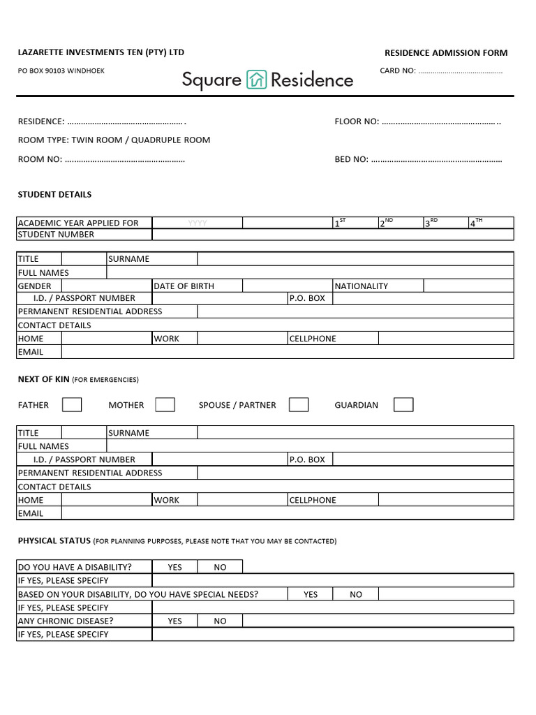 Square-Resi-application | PDF