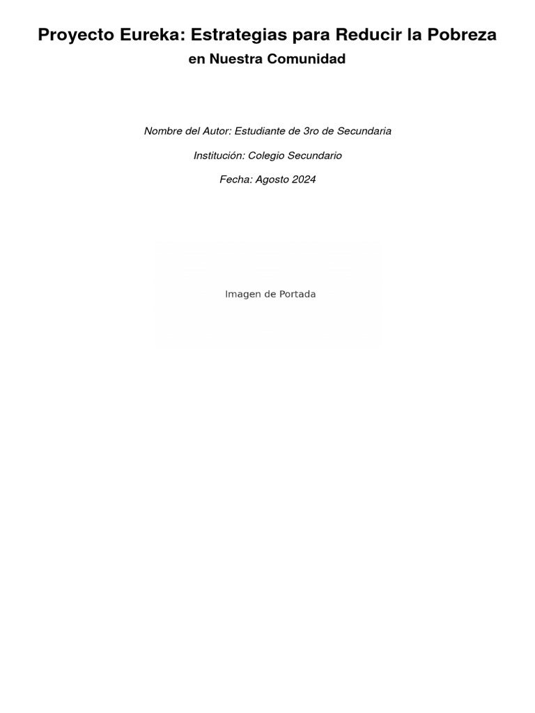 Proyecto_Eureka_25_Paginas | PDF | Pobreza | Pobreza e indigencia
