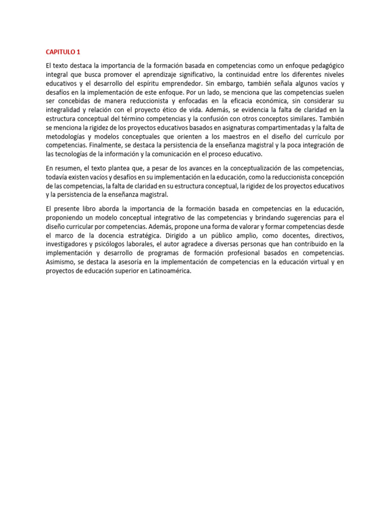 RESUMEN LIBRO CAPITULO 1 | PDF | Pensamiento | Conocimiento