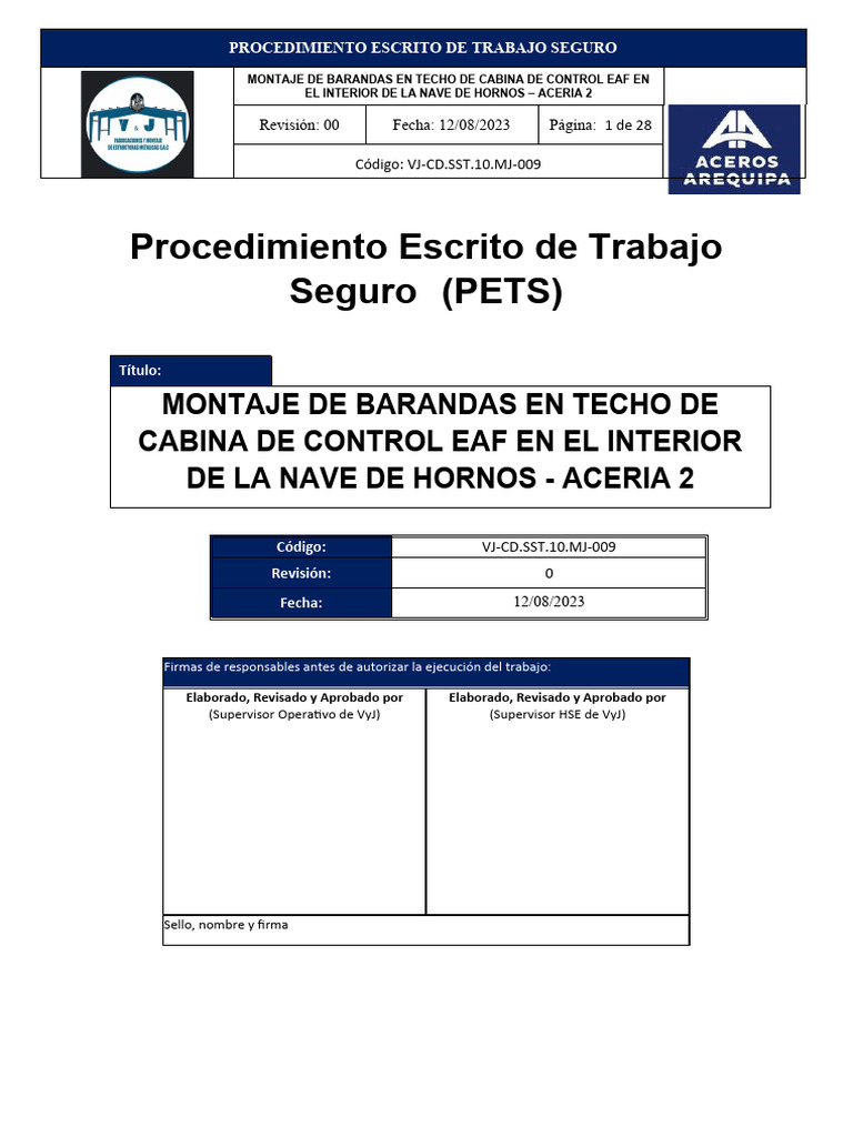 Pets - Montaje de Barandas en Techo de Cabina de Control Eaf Aceria 2 ...