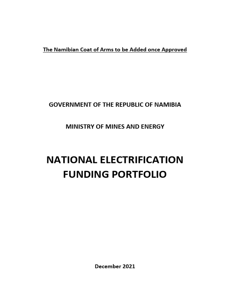 National Electrification Funding Portfolio Final 20211213 | PDF | Electrification | Renewable Energy