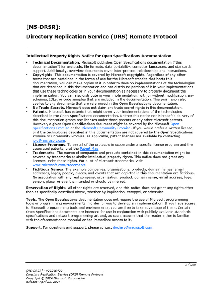 MS DRSR | PDF | Active Directory | Patent