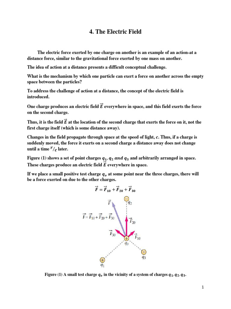 Lec. 02 - Electric Field | PDF | Force | Electric Field