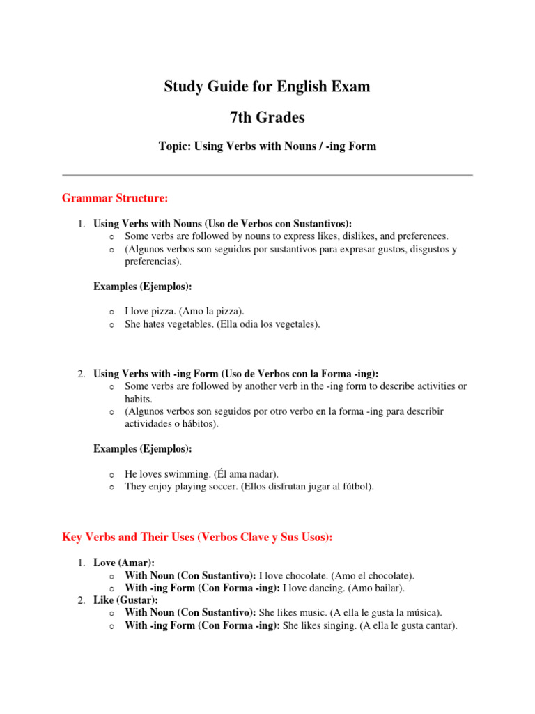 7th Grade Verb Usage Guide | PDF | Language Families | Language Mechanics