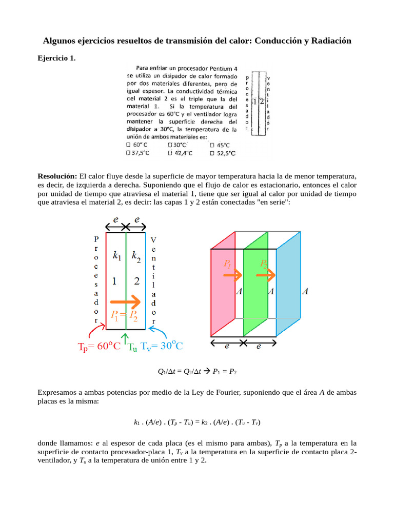 26resueltos Transmision Del Calor | PDF | Conduccion termica | Cantidad