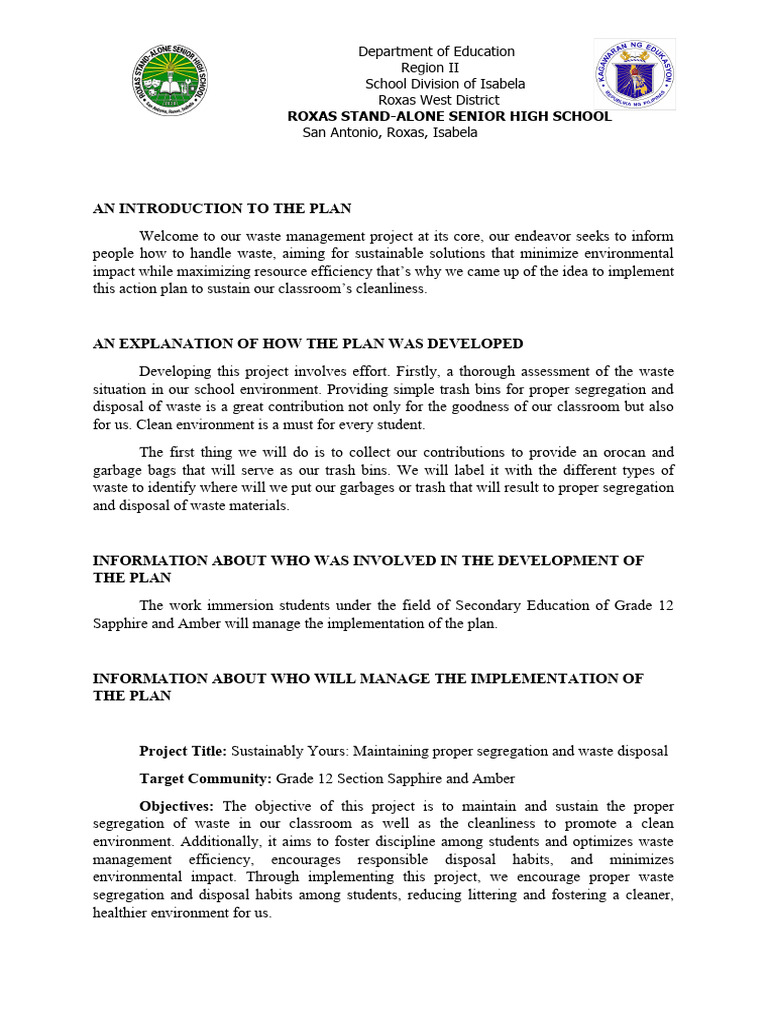 An Introduction To The Plan | PDF | Waste Management | Waste