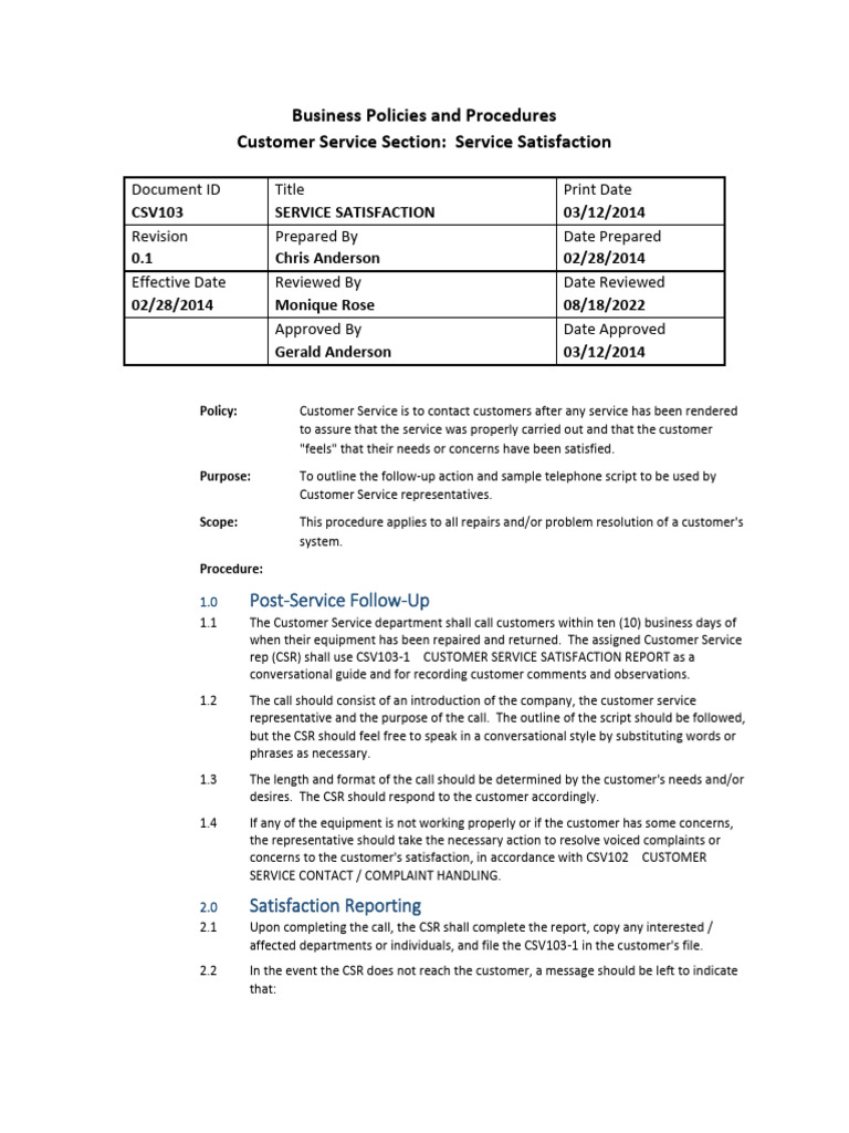 Business Policies and Procedures | PDF