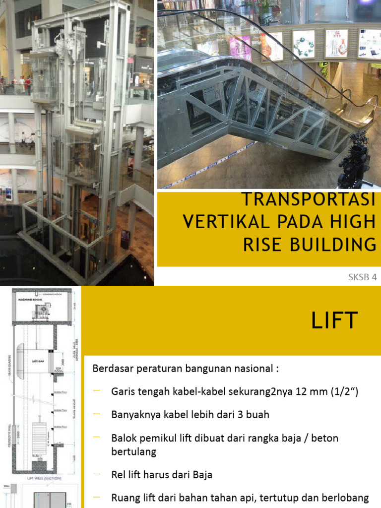 Transportasi Vertikal Pada High Rise Building | PDF