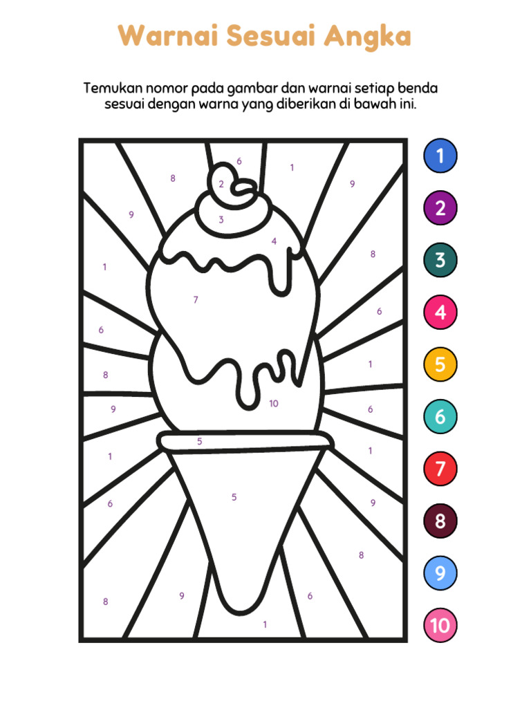 Mewarnai Sesuai Angka | PDF