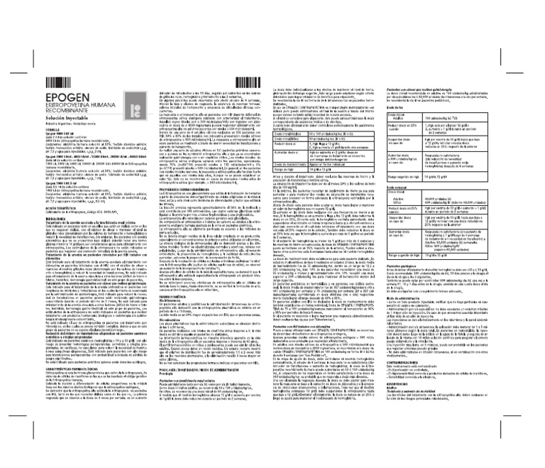 Prospecto Epogen Varifarma | PDF