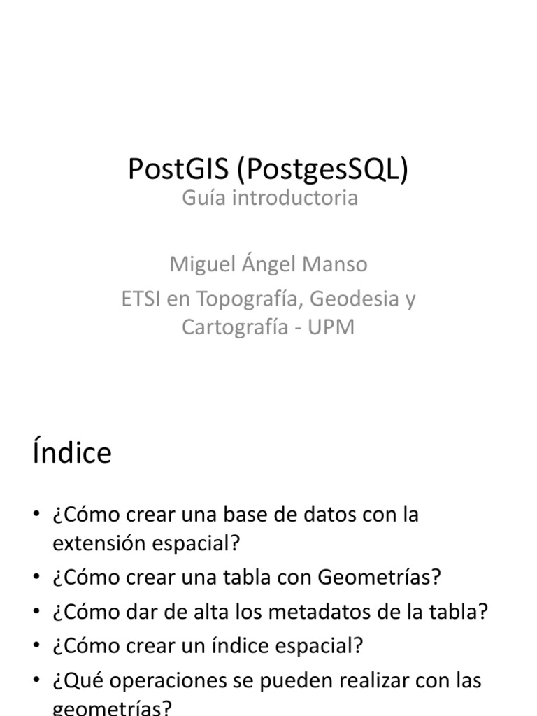 3 - PostGIS | PDF | Ciencias de la Información | Software de la aplicacion