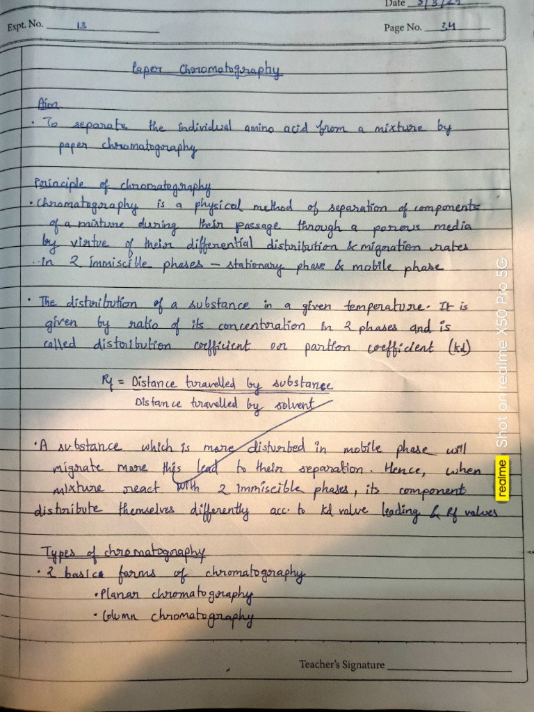 Chromatography Experiment Guide | PDF | Chromatography | Separation ...