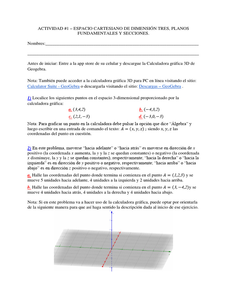 Actividad 1. Geogebra. ENR. | PDF | Ecuaciones | Geometría