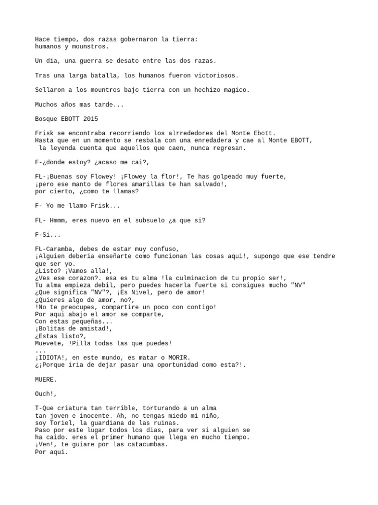 Frisk y los secretos del Monte Ebott | PDF