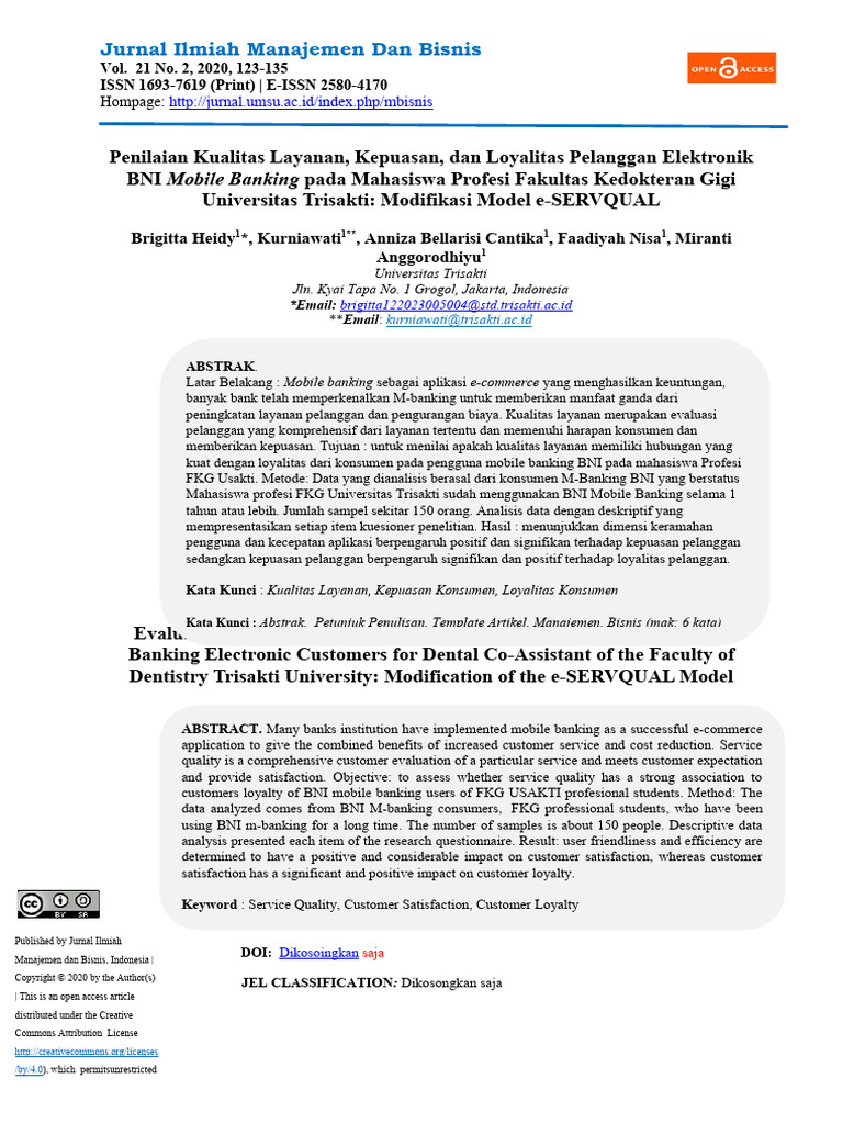 Manuscript Tugas Riset S2 Kelompok 5 (JIMB) - Anniza, Brigitta, Faadyah, Miranti | PDF