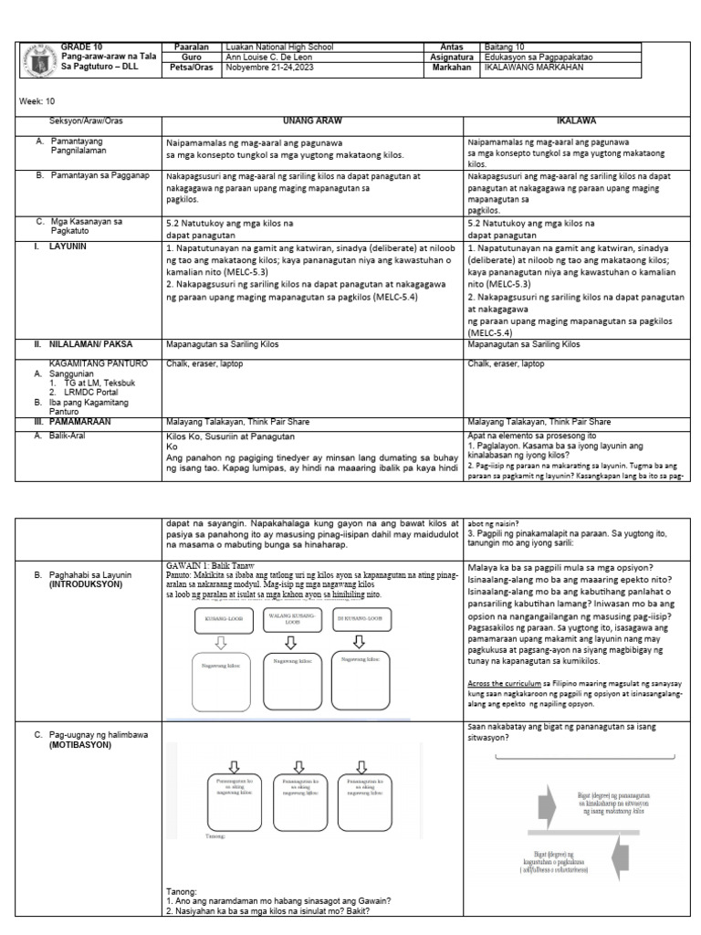 Dll-Module6-Q1-Week 6 G10-Esp 10 | PDF