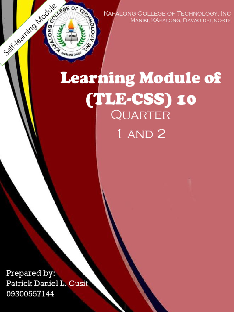 TLE-CSS 10 Self-Learning Module | PDF | Windows Registry | Booting