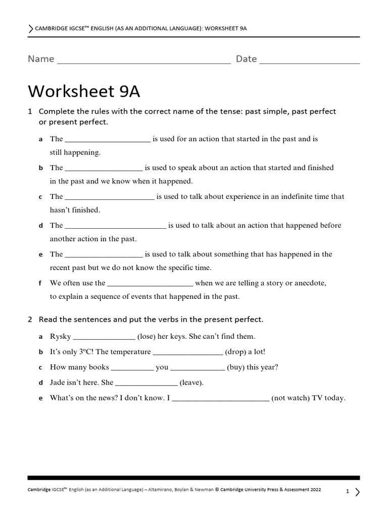 Igcse Eal 1ed TR Worksheets Unit9 | PDF | English Language | Languages