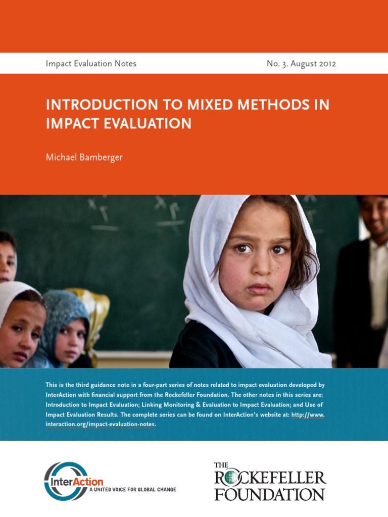 Mixed Methods In Impact Evaluation English Pdf Evaluation Survey Methodology