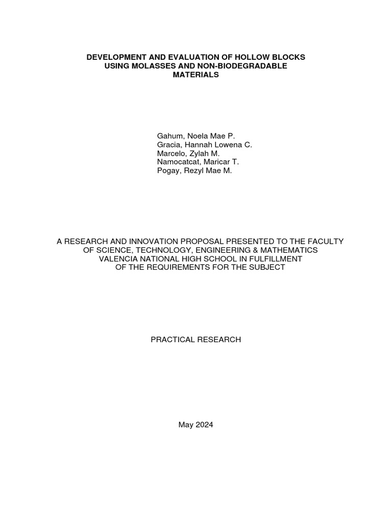 Prudence Gahum Et Al. FinalPaper 2024... | PDF | Concrete | Recycling