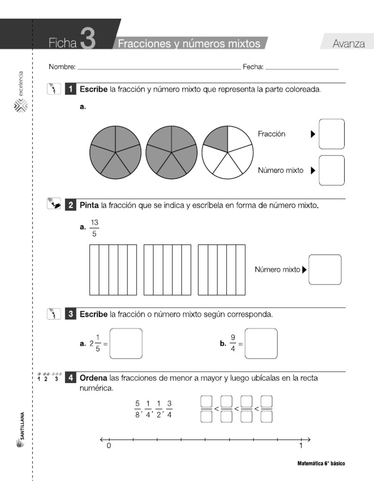 Ficha 3 Fracciones Avanza | PDF