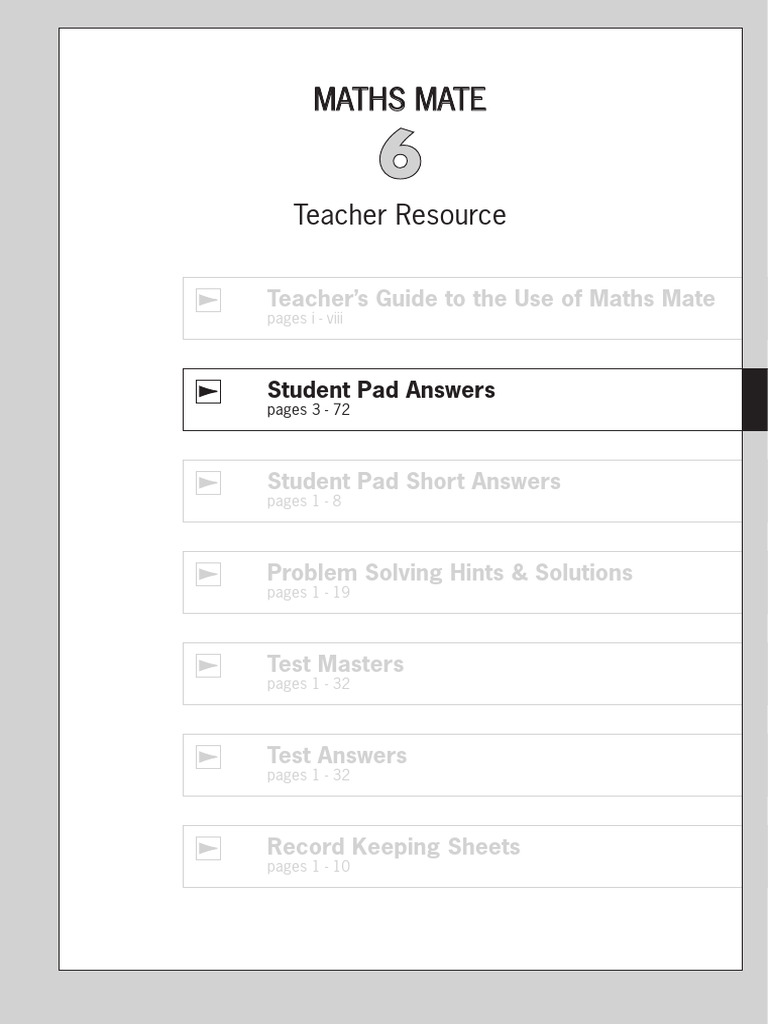 MathsMate 6 StudentPad ANSWERS | PDF | Decimal | Greenwich Mean Time