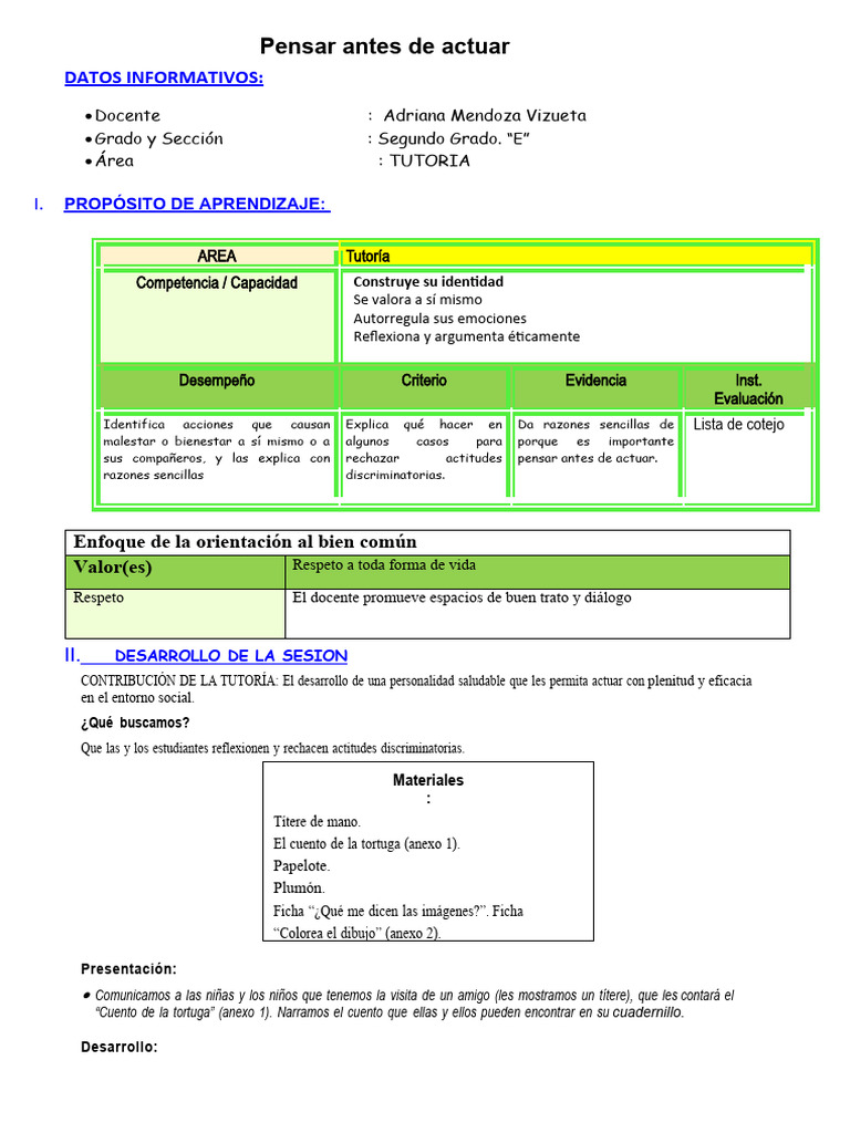 Pensar Antes de Actuar | PDF