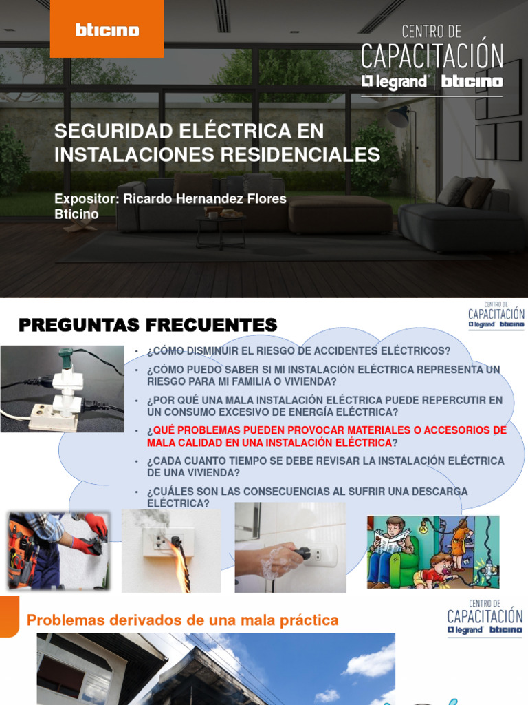 Seguridad Eléctrica en Instalaciones Residenciales 2024-3 | PDF | Cableado eléctrico | Enchufes ...