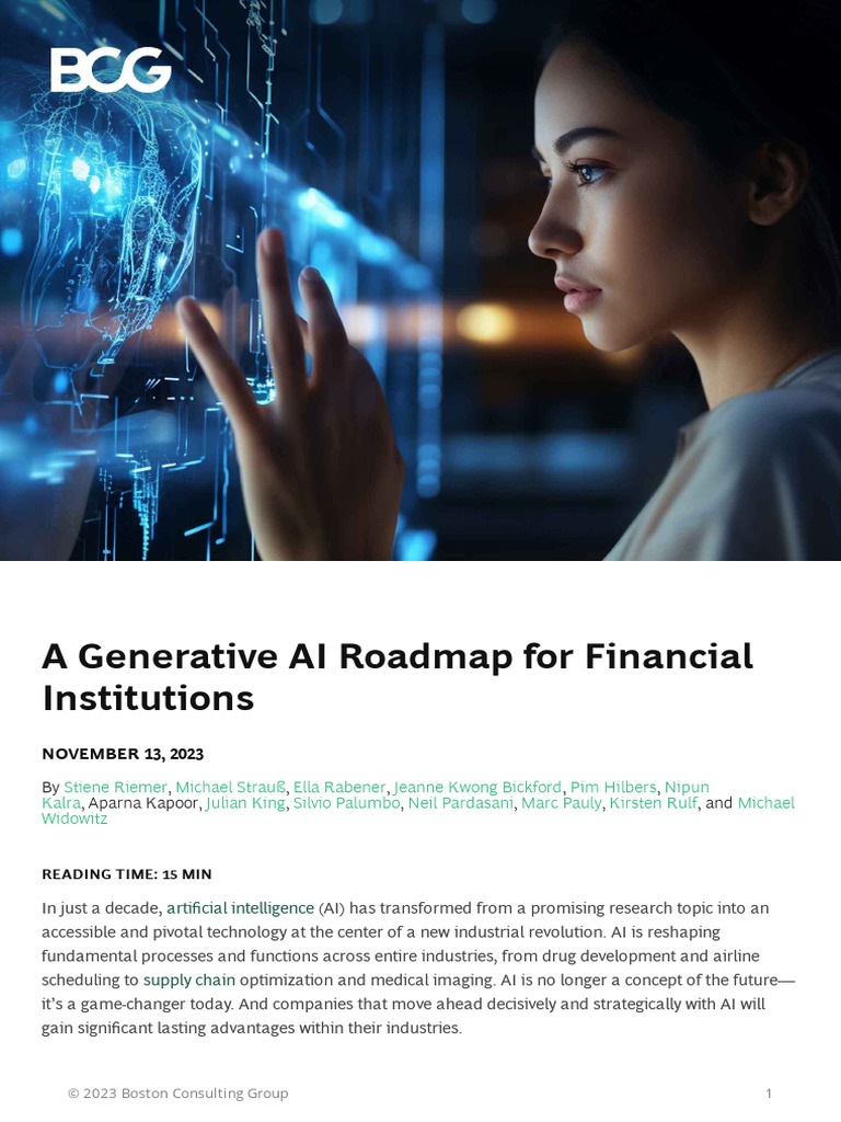 a-genai-roadmap-for-fis | PDF | Artificial Intelligence | Intelligence ...