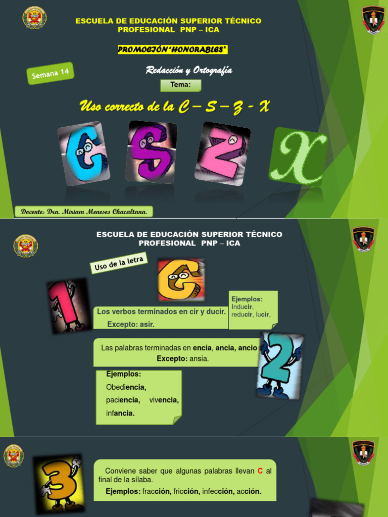 Uso Correcto de La C - S - Z - X: Redacción y Ortografía | PDF ...