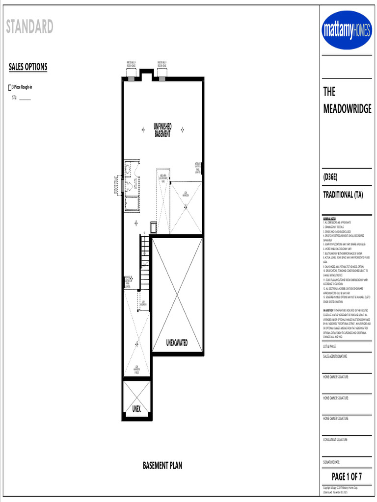 Floor Plan of Mattamy Home | PDF | Basement | Bathroom