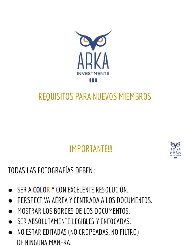 ARKA Investment | PDF | Visión | Imagen