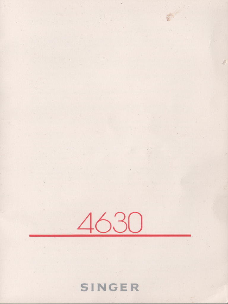 SINGER Harmonie 100 | PDF