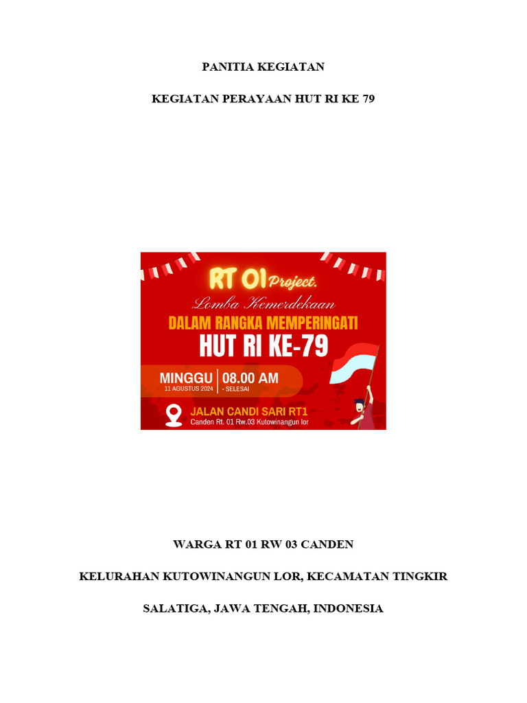 793 Contoh Proposal Singkat Kegiatan 17 Agustus | PDF