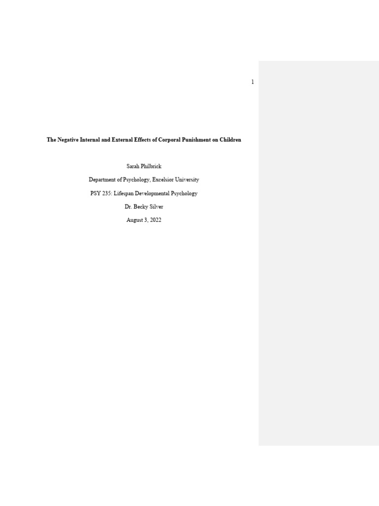 Argument Essay Across Disciplines APA | PDF | Corporal Punishment In ...