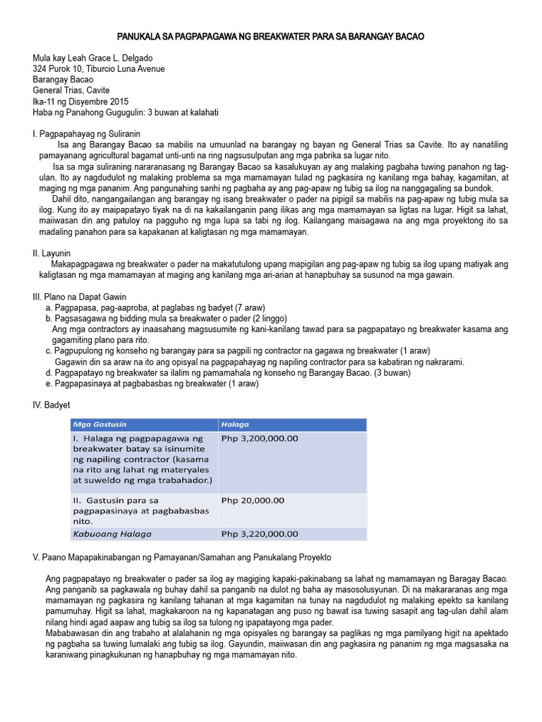 Panukalang Proyekto | PDF