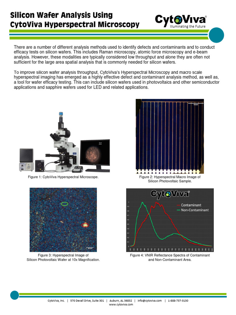 Silicon Wafer CytoViva Hyperspectral Microscopy Analysis | PDF | Microscopy | Microscope