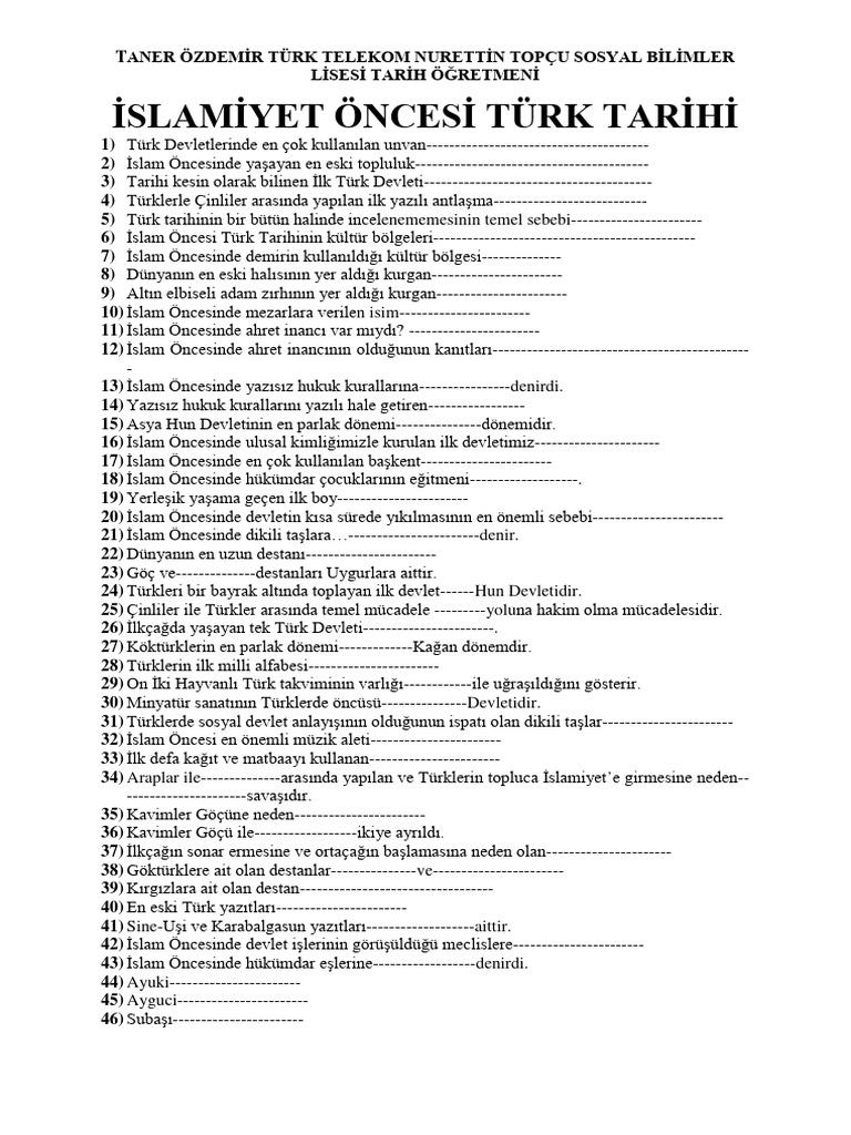 İslamiyet Öncesi Türk Tarihi 4 | PDF