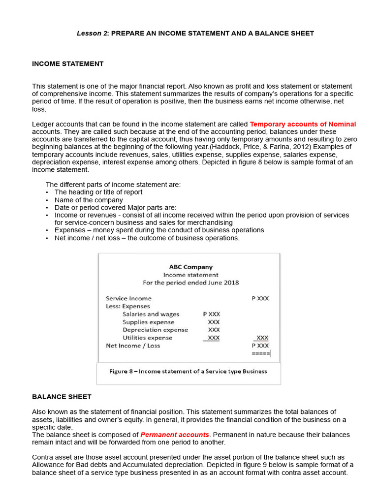 Module 10-Lesson 2 | PDF | Balance Sheet | Income Statement